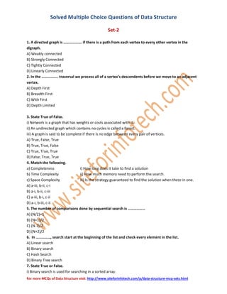 Data structure - mcqs | PDF