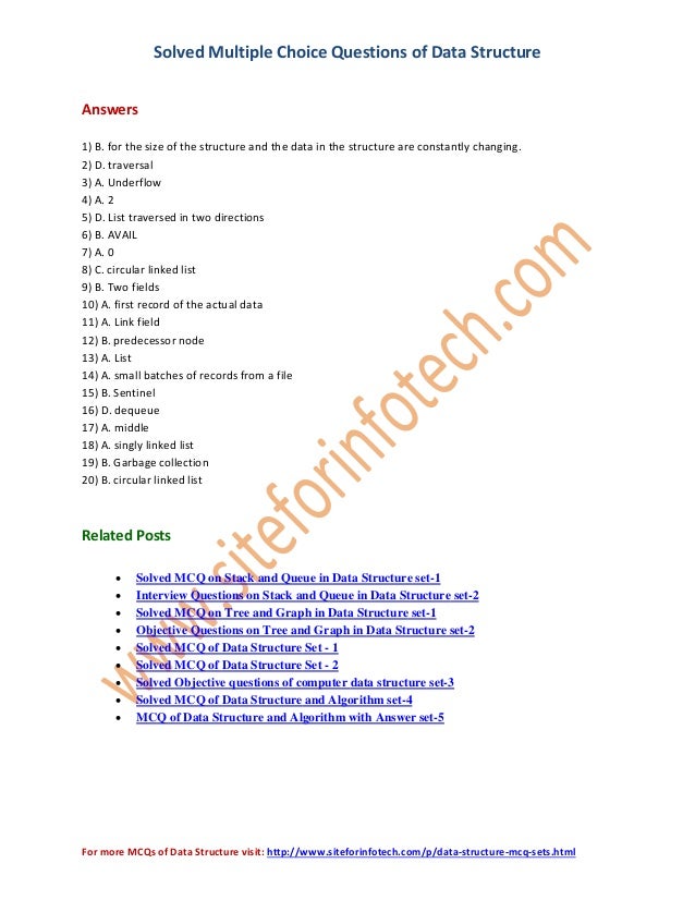 Data Structure Mcqs