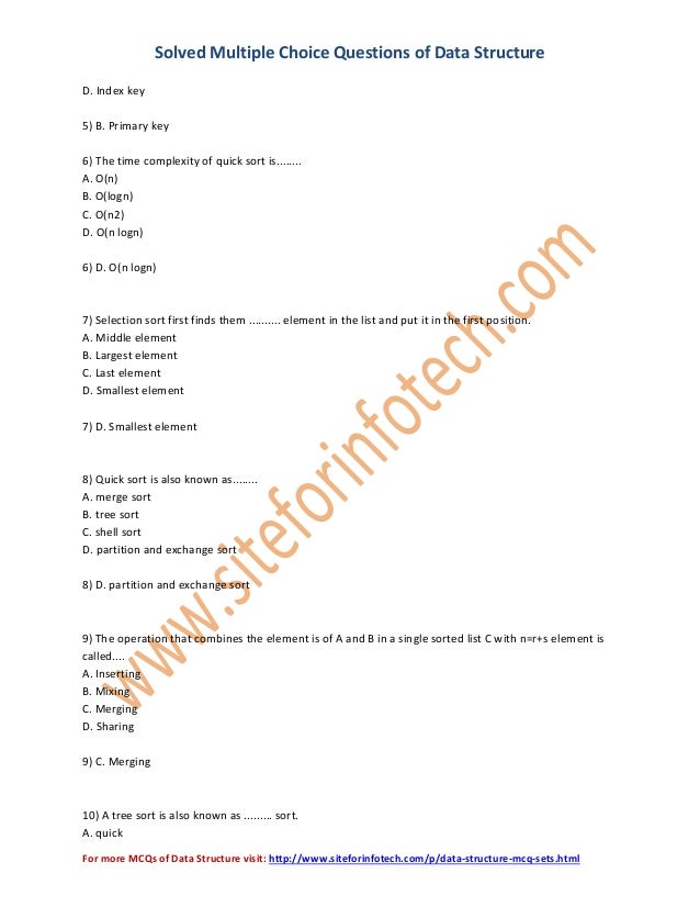 Data Structure Mcqs