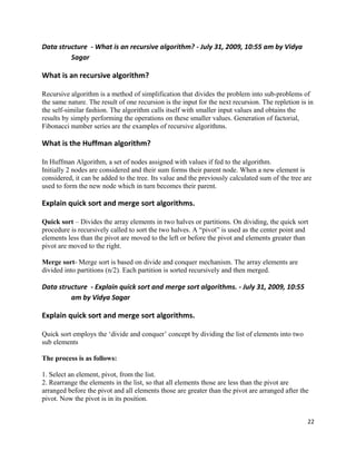 Data structure-questions | DOC