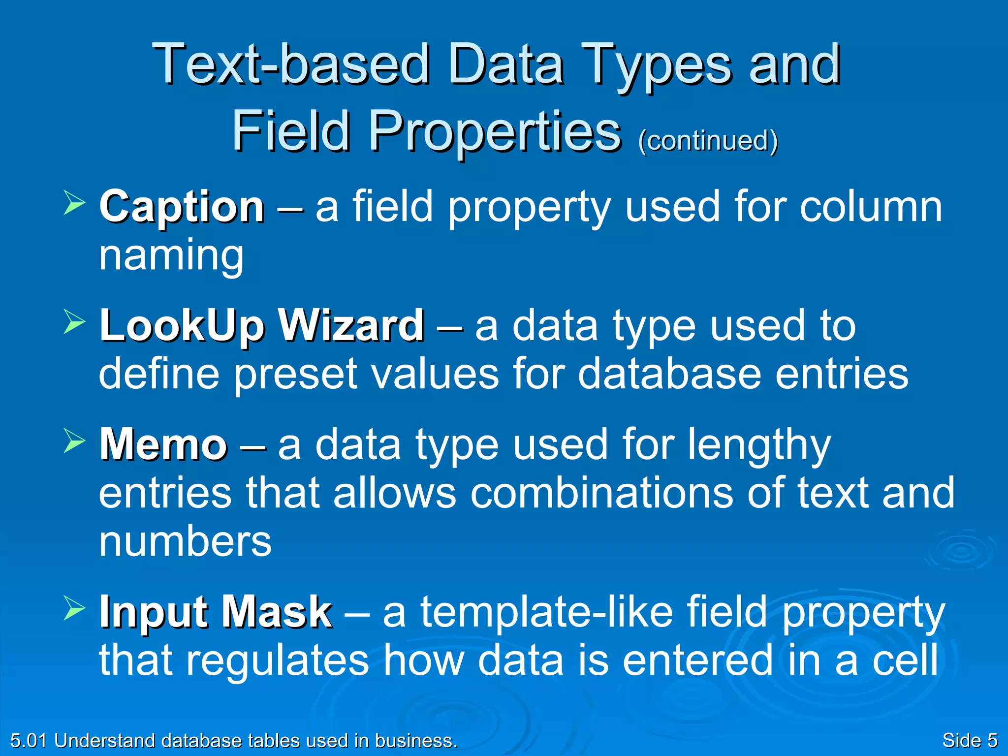 Data Types And Field Properties | PPT