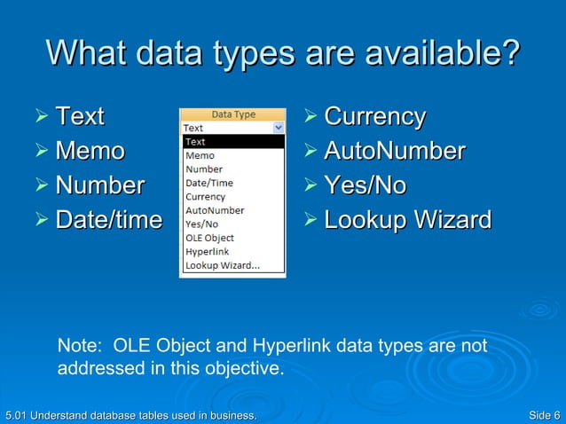 Data Types And Field Properties | PPT