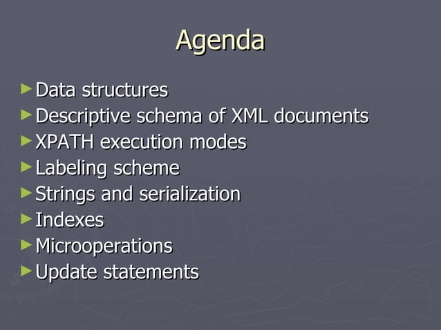 Sedna XML Database System: Internal Representation | PPT