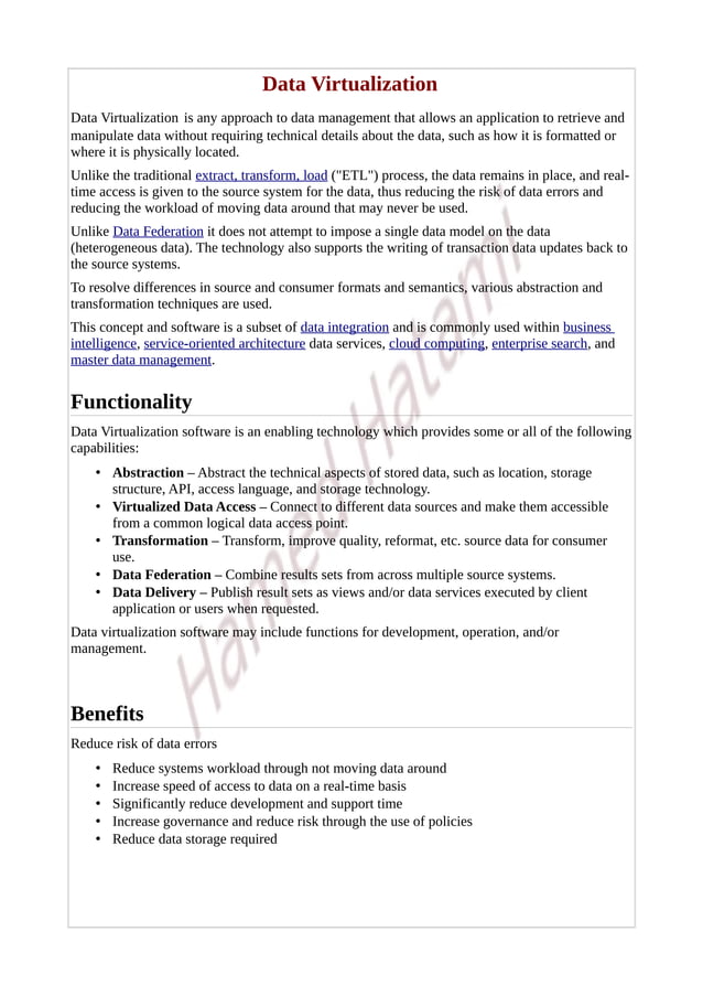 Data virtualization | PDF