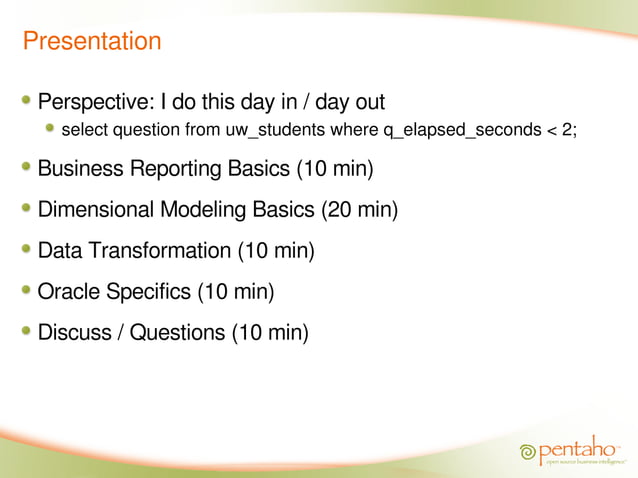 Data Warehouse 101 - U W Guest Lecture | PDF
