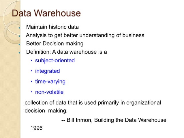 Introduction to Data Warehousing | PPT