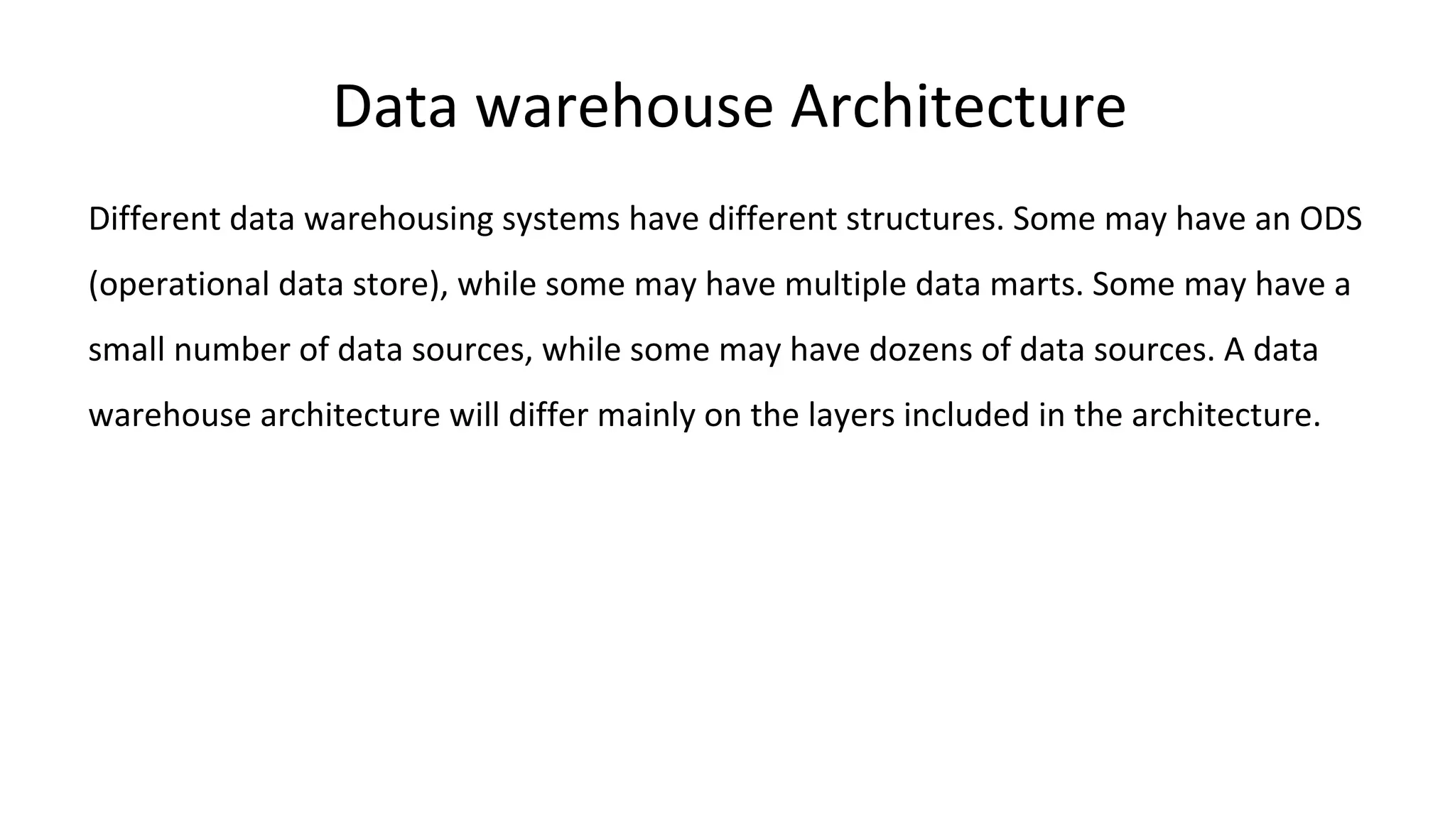 Data warehouse architecture | PPT