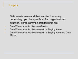 Data Warehouse Architectures | PPT