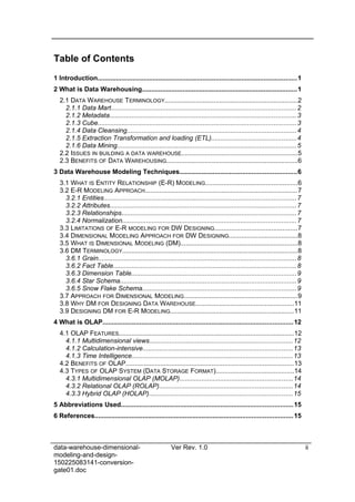 Data warehouse-dimensional-modeling-and-design | DOC | Databases | Computer Software and ...
