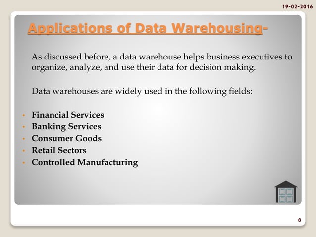 Data warehousing | PPTX | Databases | Computer Software and Applications