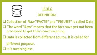 Data What is Data.. - Computer E Learning | PPTX | Data Storage and ...