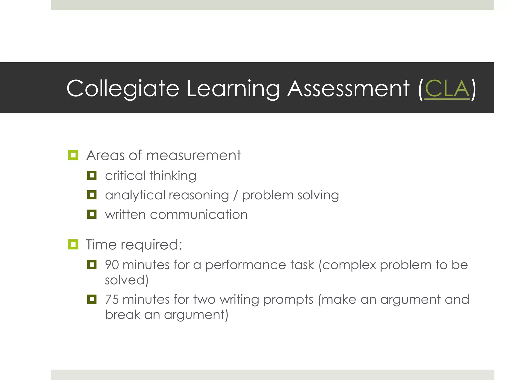 Standardized tests vs e-portfolios | PPTX