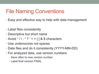 Managing Your Research Data | PPTX | Internet for Beginners | Internet