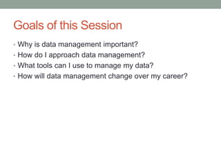 Managing Your Research Data | PPTX | Internet for Beginners | Internet