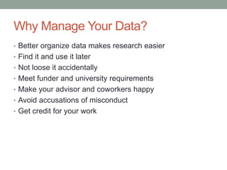 Managing Your Research Data | PPTX | Internet for Beginners | Internet