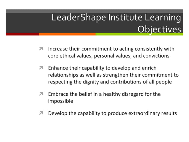 Leadership objectives in use | PPT