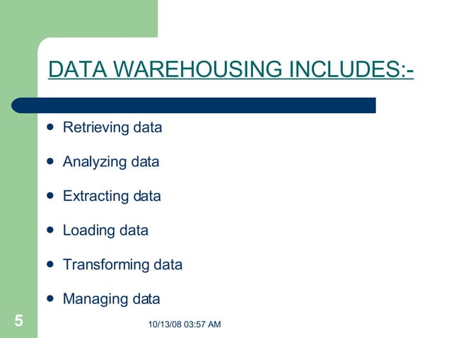 DATA WAREHOUSING AND DATA MINING | PPT