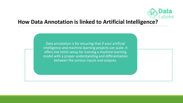 Why Data Annotation is the key for productive Artificial Intelligence Solutions? | PPT