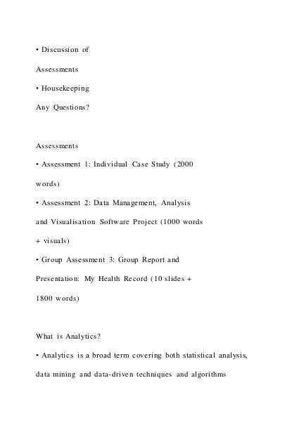 DATA4000 Introduction to Business AnalyticsWhat is Bus | DOCX