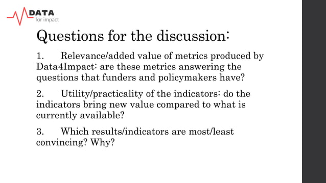 Data4 impact group discussions | PPT