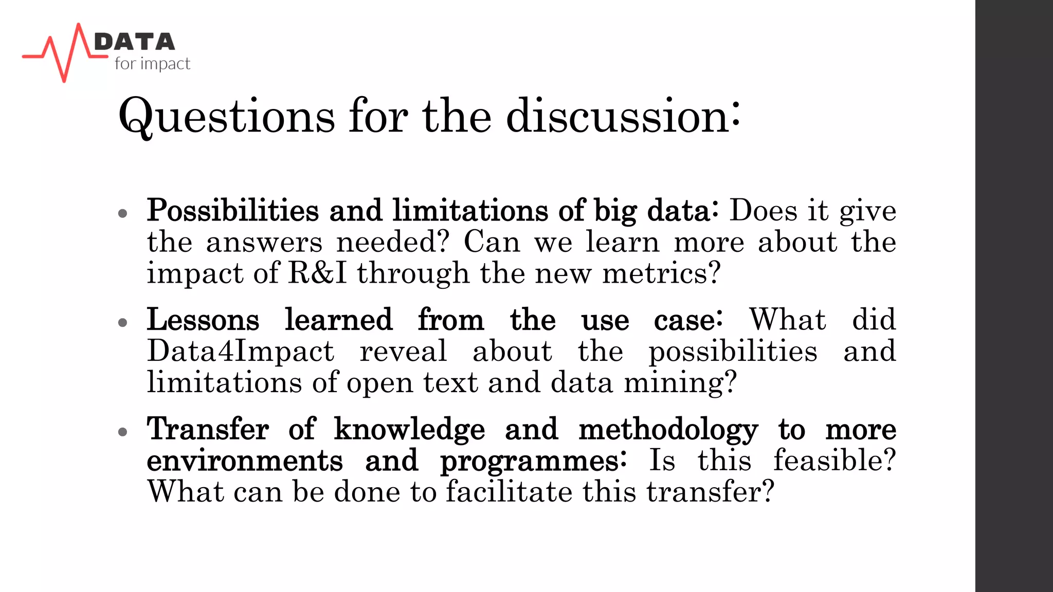 Data4 impact panel discussion | PPTX