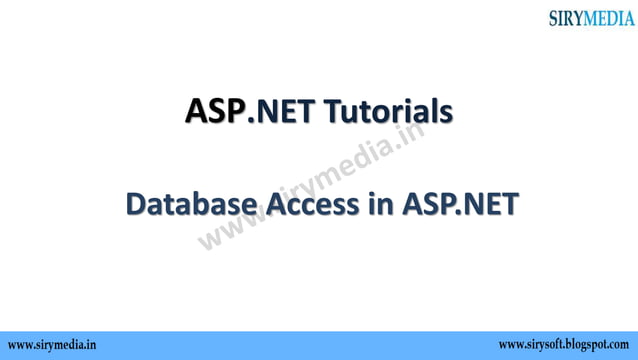 Dataaccess in asp.net