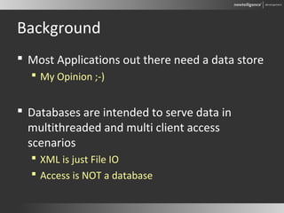 2006 DDD4: Data access layers - Convenience vs. Control and Performance ...