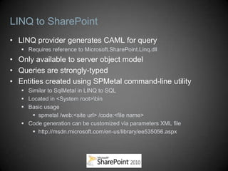 Data Access Options in SharePoint 2010 | PPT