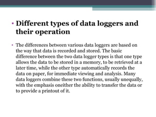Data Acquisition System and Data loggers | PPT