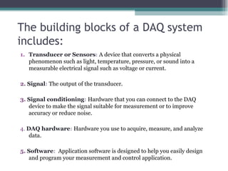 Data Acquisition System and Data loggers | PPT
