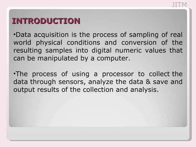 Data acquisition and logging system | PPT
