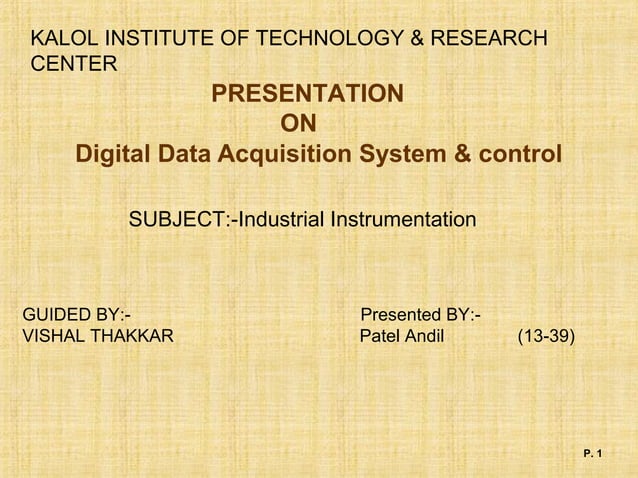 Data acquisition & system control basic information | PPT | Digital Audio | Computer Software ...