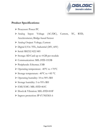 Data Acquisition Systems | Digilogic Systems | PDF