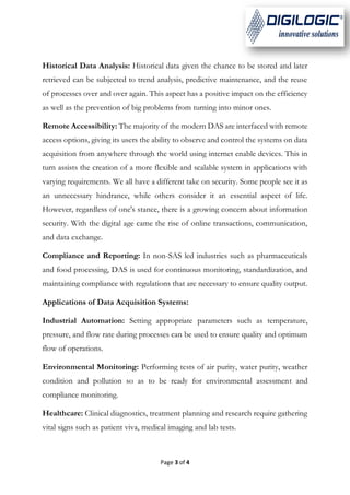 Data Acquisition Systems | Digilogic Systems | PDF