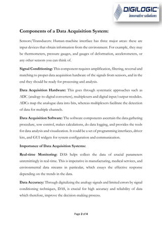Data Acquisition Systems from Digilogic Systems | PDF