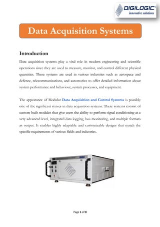 Data Acquisition Systems from Digilogic Systems | PDF | Computer ...