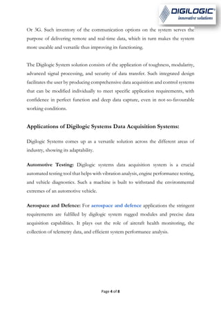 Data Acquisition Systems from Digilogic Systems | PDF | Computer Networking | Computing