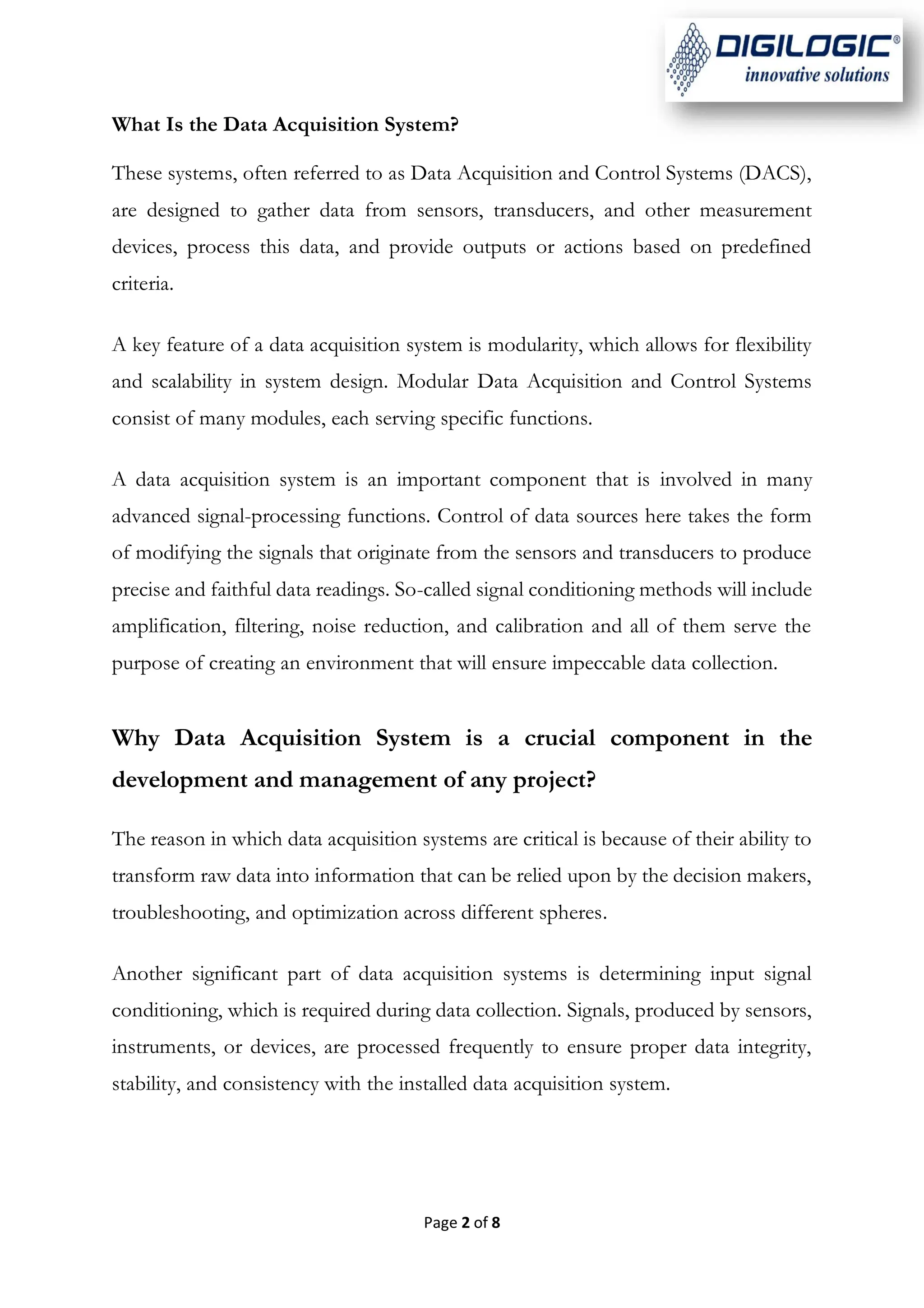 Data Acquisition System from Digilogic Systems | PDF