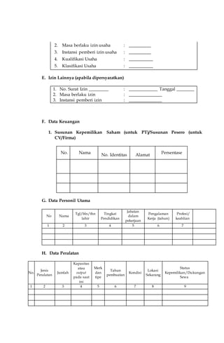 Data administrasi isian | DOCX