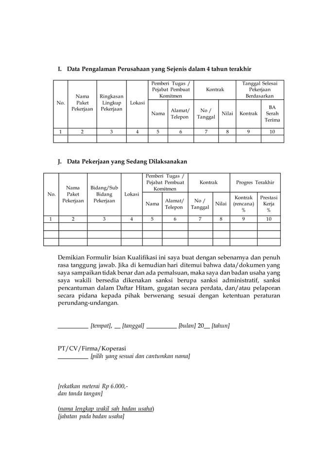 Data administrasi isian | PDF