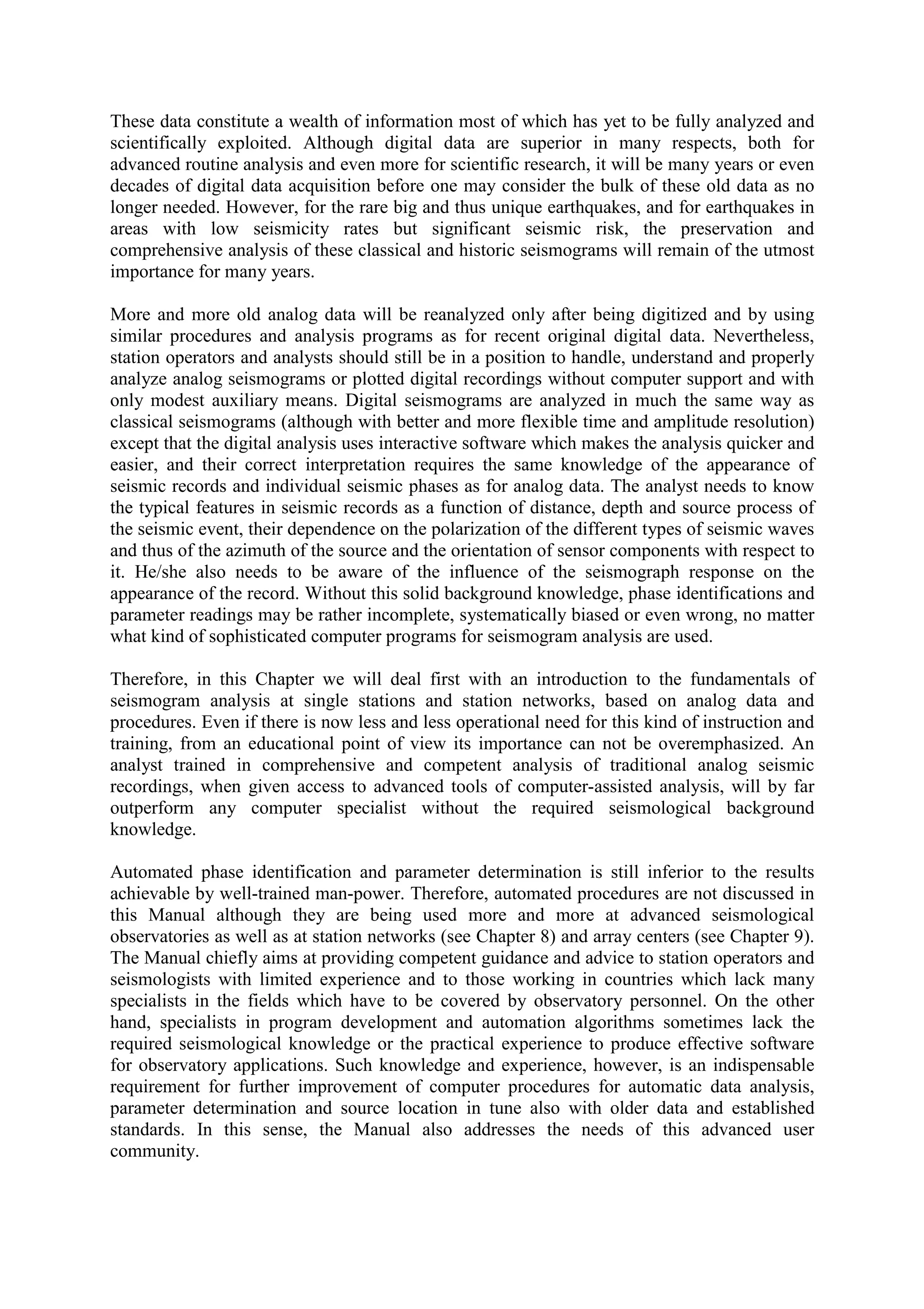 Data analysis and Seismogram Interpretation | PDF