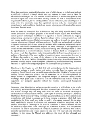 Data analysis and Seismogram Interpretation | PDF