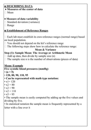 Data analysis ( Bio-statistic ) | PDF