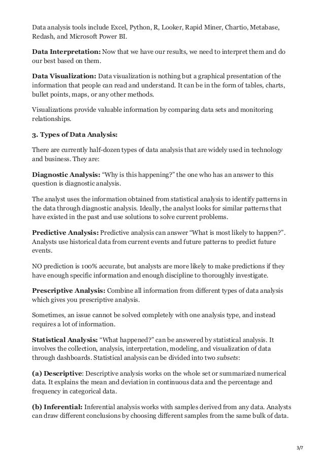 what is ..how to process types and methods involved in data analysis | PDF