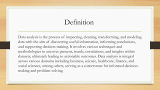 Data Analysis biostatistics in epidemiology | PPTX