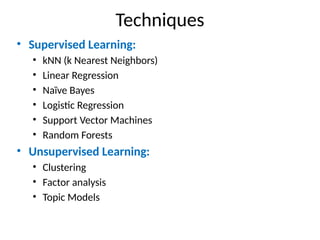 DataAnalysis in machine learning using different techniques | PPT