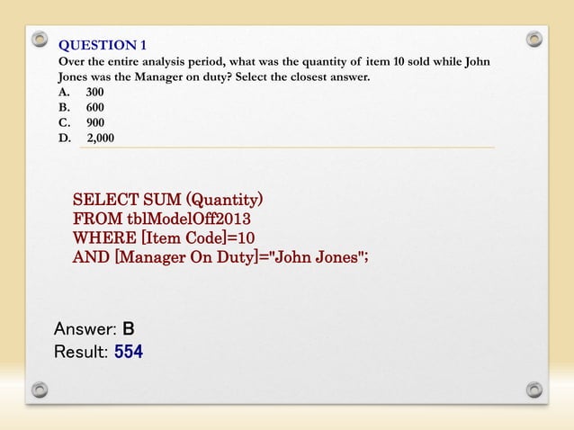 Data analysis accesssql_modeloff | PPT