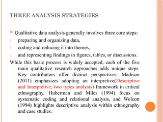 Data Analysis and Data Representation in qualitative research (More ...