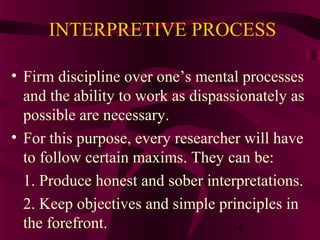 Data analysis and Interpretation | PPT