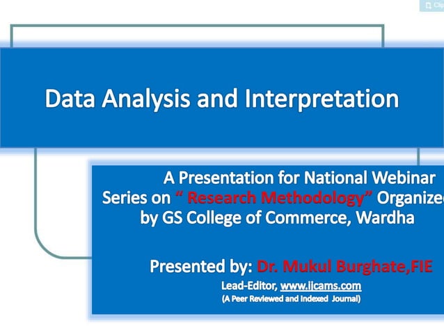 Data analysis and Interpretation | PPTX